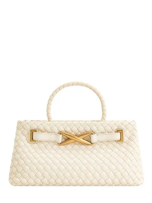 Jw Pei Elora Woven Faux Leather Tote Bag - White