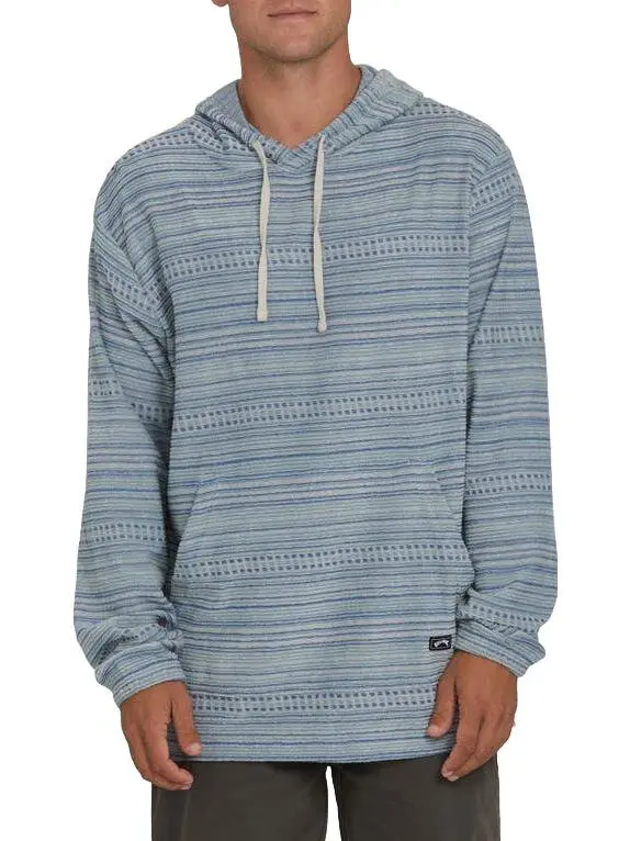 BILLABONG Striped Pullover Hoodie - Blue Fog