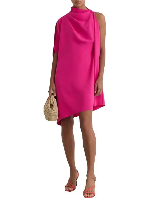 REISS Ellery One-shoulder Minidress - Pink