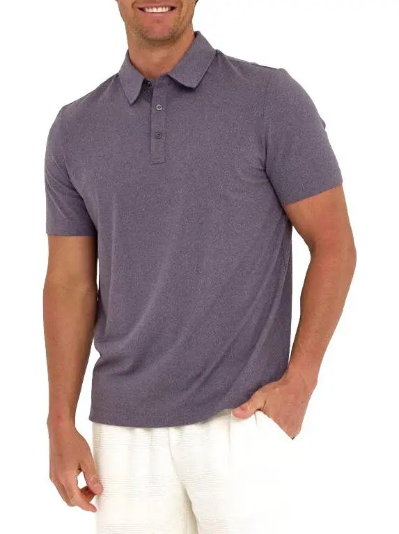 THREADS 4 THOUGHT Phineas Luxe Jersey Polo - Heather Grapevine/crocus