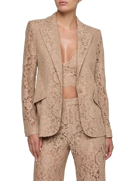 L'Agence Chamberlain Lace Blazer - Cappuccino