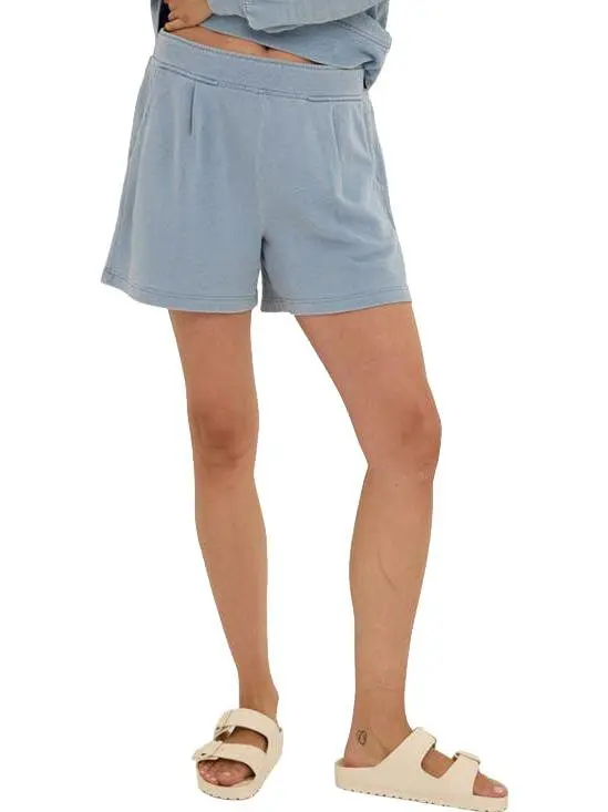 THREADS 4 THOUGHT Jessamina Organic Cotton Terry Cloth Shorts - Light Wash