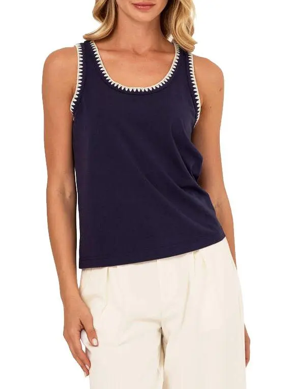 THREADS 4 THOUGHT Genevieve Contrast Trim Tank - Stargazer