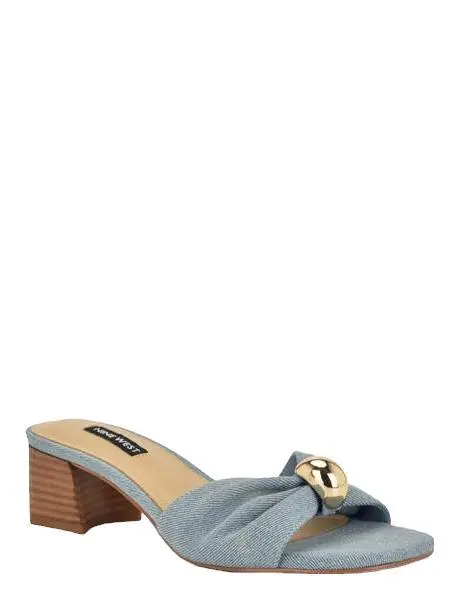 Nine West Gerry Block Heel Sandal - Dark Blue