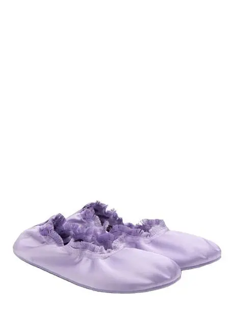 Mango Satin Ballerina Flats - Lilac