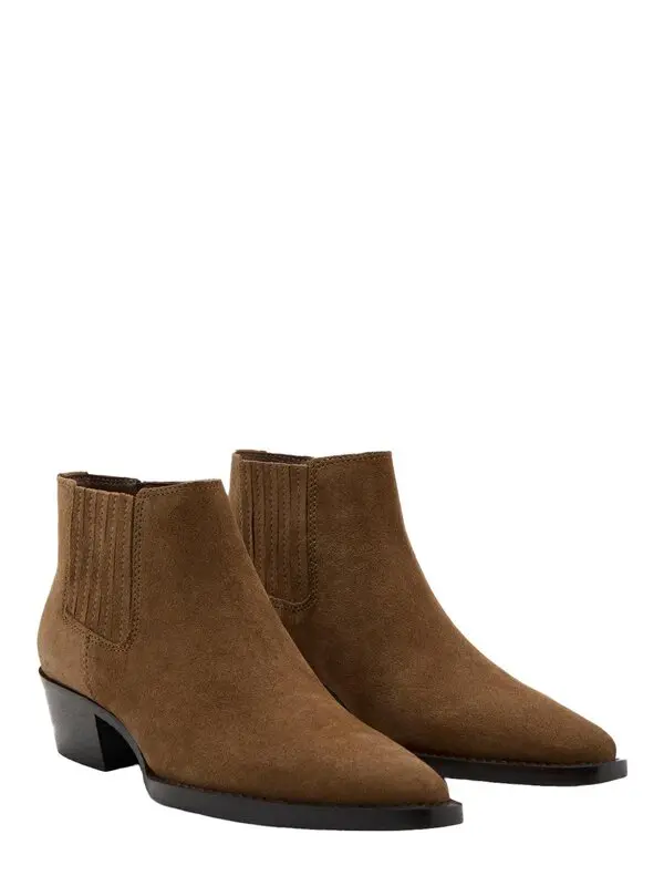 Mango Block Heel Chelsea Boot - Tobacco Brown
