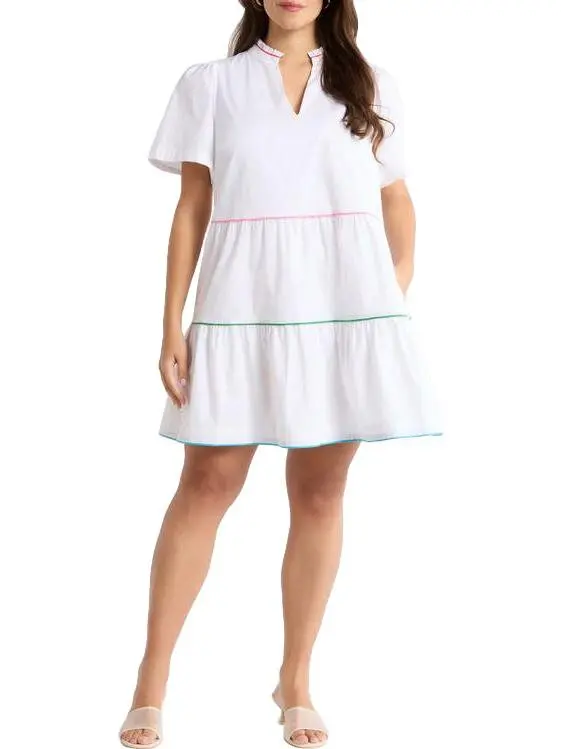 SUGARLIPS Candace Tiered Mini Dress - White