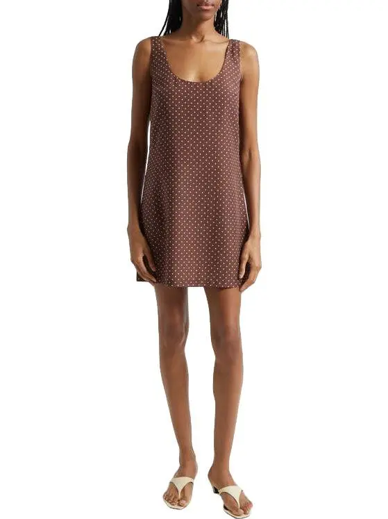 Posse Evie Polka Dot Cowl Back Minidress - Chocolate Vanilla