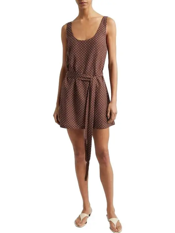 Posse Evie Polka Dot Cowl Back Minidress - Chocolate Vanilla