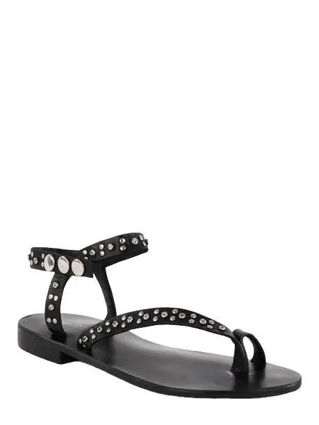 Seychelles Embellished Leather Sandal - Black