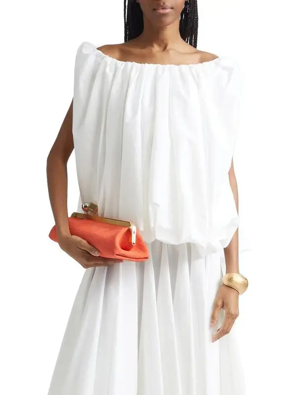 Jacquemus Lavande Draped Bouffant Top - White