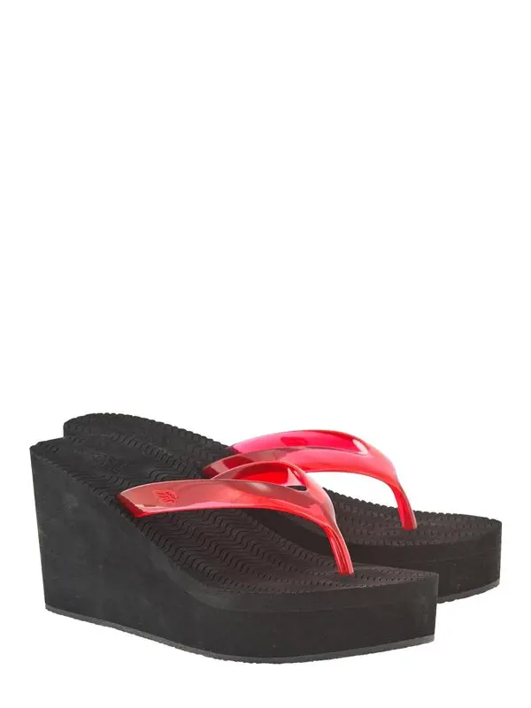 ANCIENT GREEK SANDALS Etheria Platform Wedge Flip Flop - Red