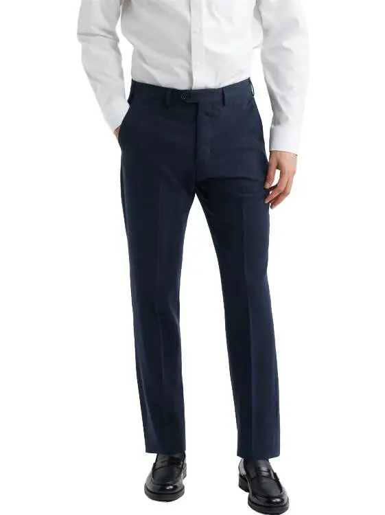 Emporio Armani Flat Front Suit Pants - Navy