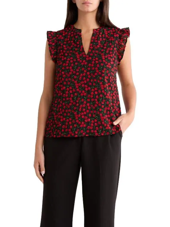 SUGARLIPS Flutter Sleeve Top - Black-red