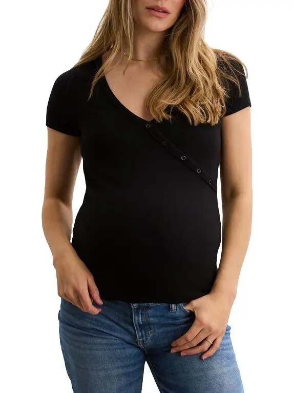 Hatch Collection Rib Nursing Tee - Black