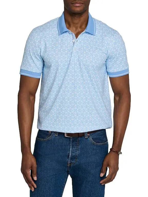 CON.STRUCT Slim Fit Tennis Ball Polo Short Sleeve Shirt - French Blue