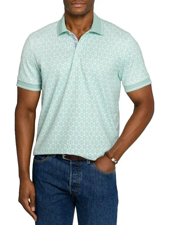 CON.STRUCT Slim Fit Tennis Ball Polo Short Sleeve Shirt - Jade