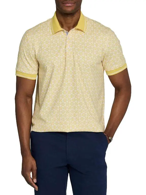 CON.STRUCT Slim Fit Tennis Ball Polo Short Sleeve Shirt - Yellow