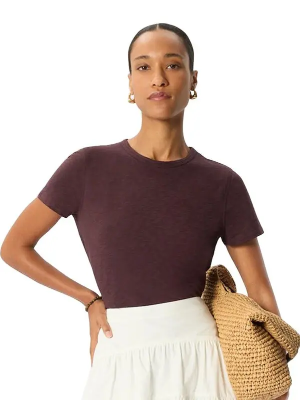Whistles Posie Double Trim T-shirt - Plum