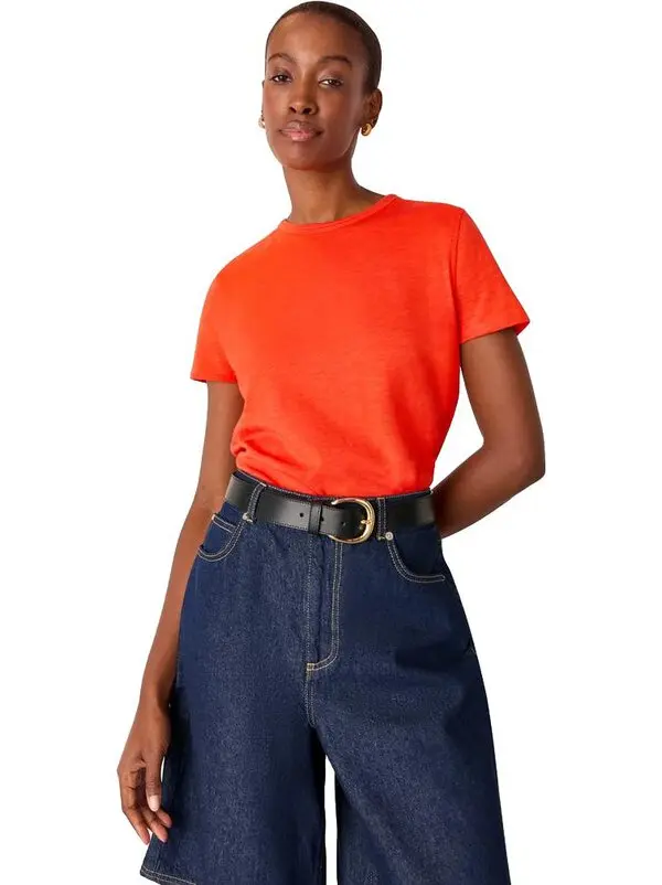 Whistles Posie Double Trim T-shirt - Red