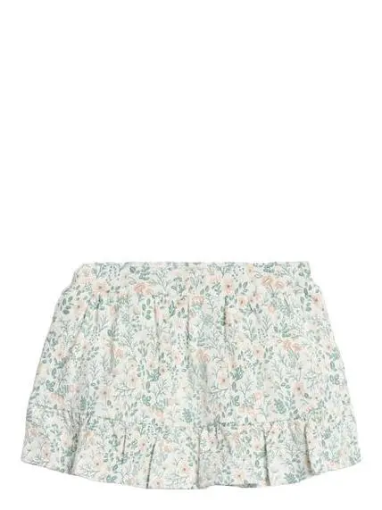 KENDI BY COLORED ORGANICS Organic Cotton Skirt With Bloomer Shorts - Merion Floral/laguna + Shell