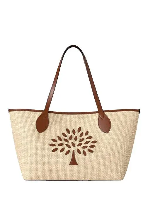 Mulberry Raffia Tree Tote - Ecru-bright Oak