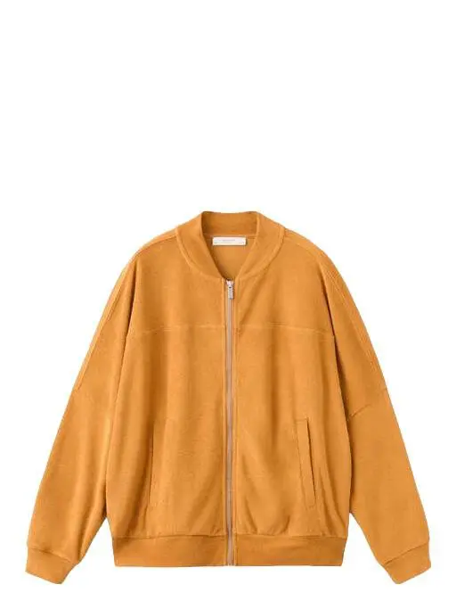 Mango Cotton-blend Terry Bomber Jacket - Orange