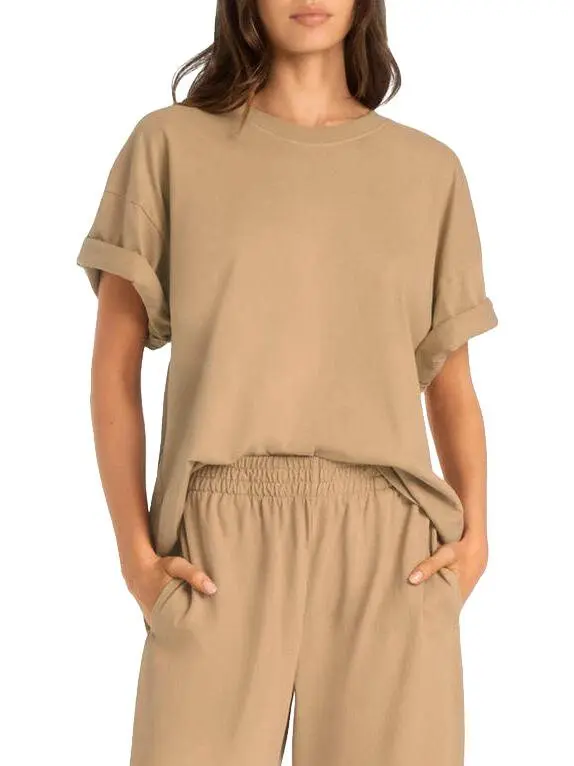 Vitamin A® Oversized Boyfriend T-shirt - Latte