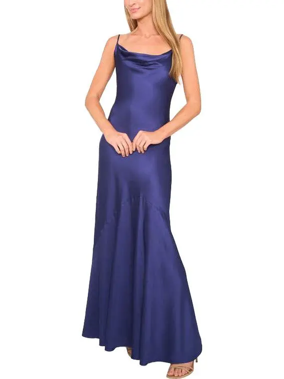 Ted Baker London Satin Maxi Dress With Cowl Neck - Ocean Cavern