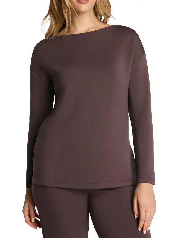 Spanx Boat Neck Tunic Sweater - Dark Cacao