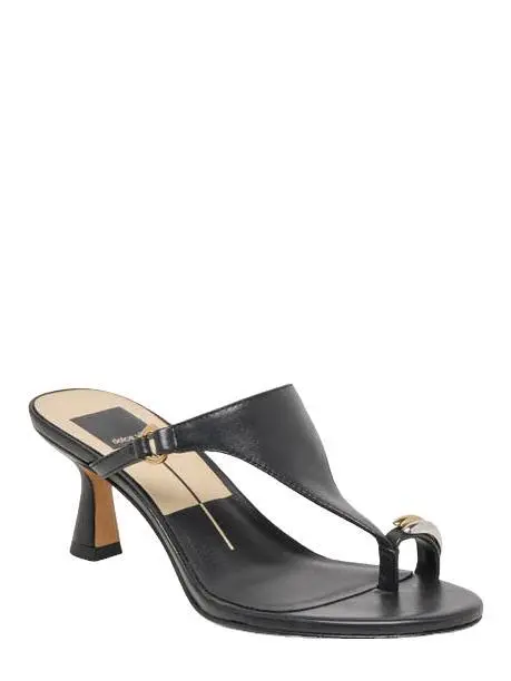Dolce Vita Toe Loop Sandal - Black Leather