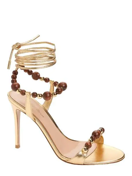 GIANVITO ROSSI Wood Bead Ankle Wrap Sandal - Mekong