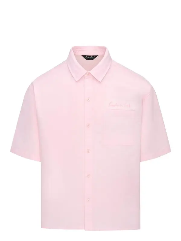 EASTSIDE GOLF Boxford Short Sleeve Cotton Button-up Shirt - Icy Pink
