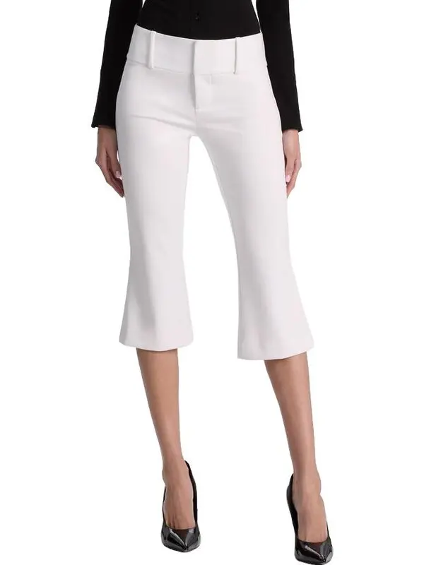 Alice + Olivia Kai Low Rise Capri Trousers - White