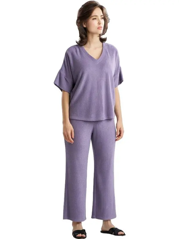 Natori Terry Lounge Top And Pant Set - Grey
