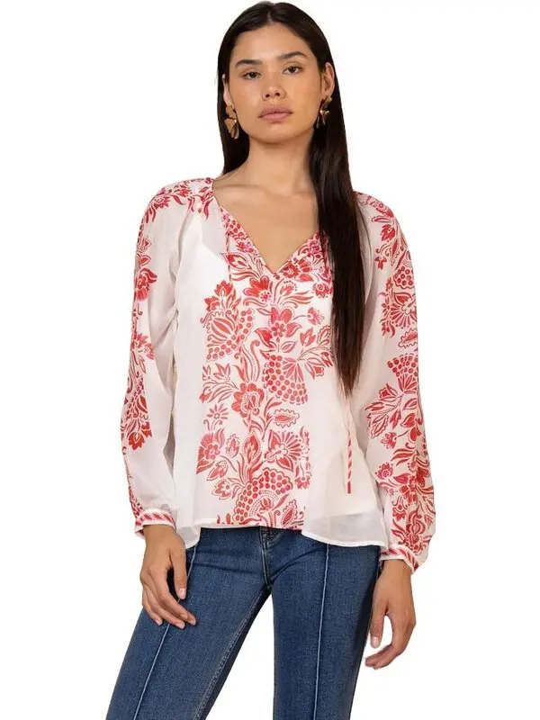 Hale Bob Princess Voile Top - Red