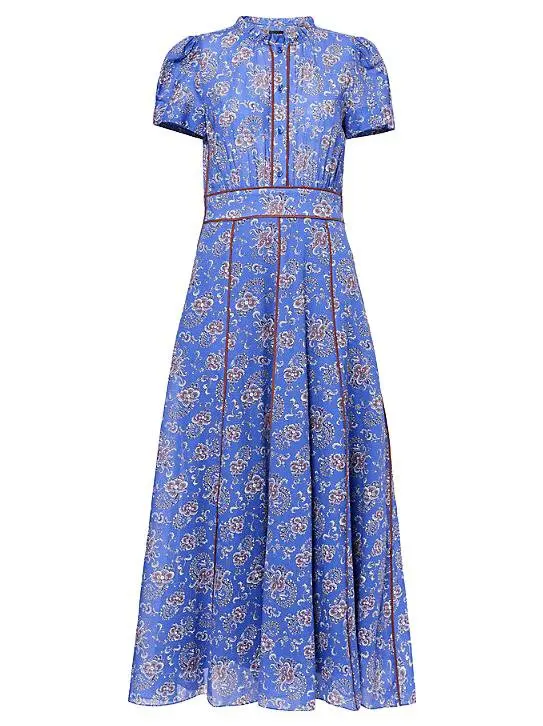 ME+EM Paisley Cotton Maxi Dress - Blue Multi
