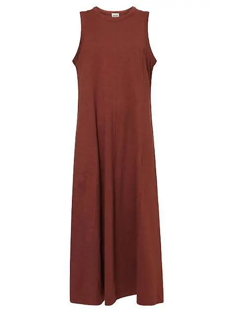 ME+EM Slub Sleeveless Cotton Maxi Dress - Cinnamon Brown