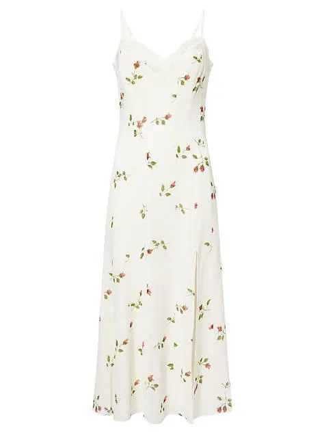 REFORMATION Lucine Floral Woven Midi Dress - Rose