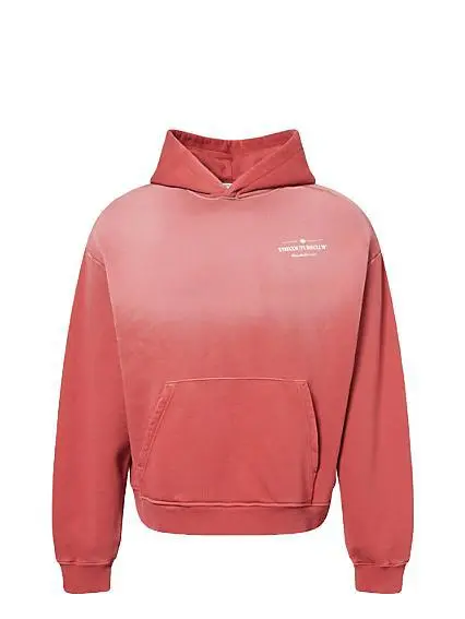 THE COUTURE CLUB Spray-wash Logo-print Cotton Hoody - Red