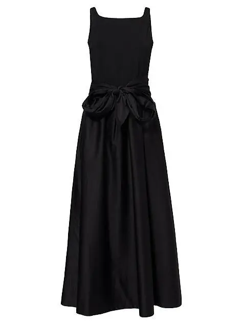 ME+EM Square-neck Sleeveless Maxi Dress - Black