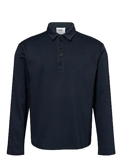 NOBL Patrick Long-sleeve Jersey Polo Top - Navy
