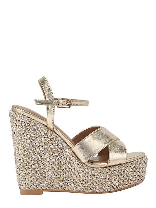 Kurt Geiger Songbird Metallic Wedge Sandals - Gold Comb
