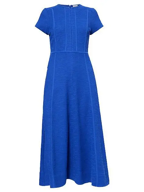 ME+EM Fit-and-flare Cotton-blend Maxi Dress - Deep Blue