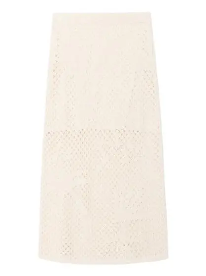 Zadig&Voltaire Linen-blend Crochet Midi Skirt - Ecru
