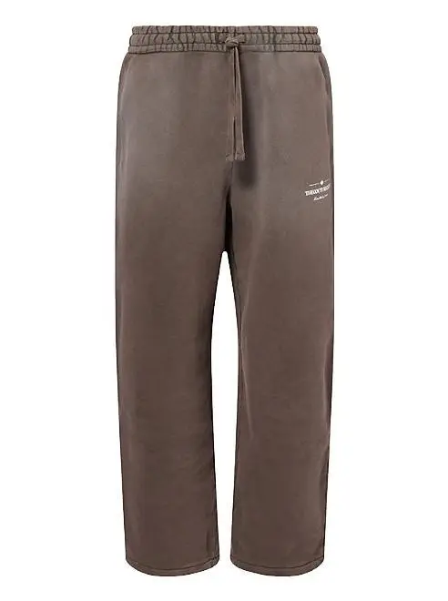 THE COUTURE CLUB Spray-wash Logo-print Cotton Jogging Bottoms - Brown