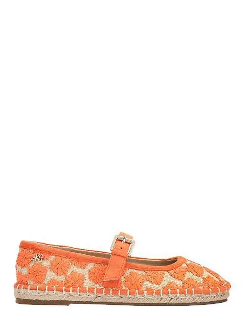 Kurt Geiger Noma Raffia Ballet Flats - Orange