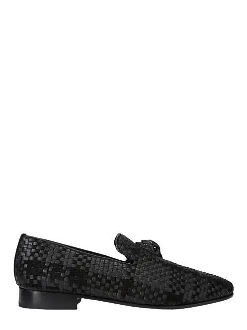 Kurt Geiger Ace Studded Woven Leather Loafers - Blk/other