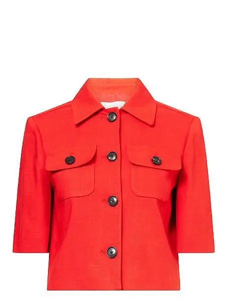 ME+EM Boxy-fit Tailored Woven Jacket - Lipstick Red