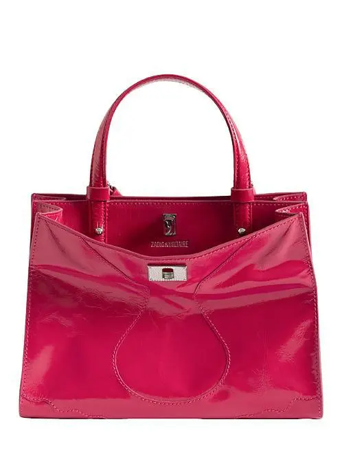 Zadig&Voltaire Jack Branded Patent-leather Handbag - Podium